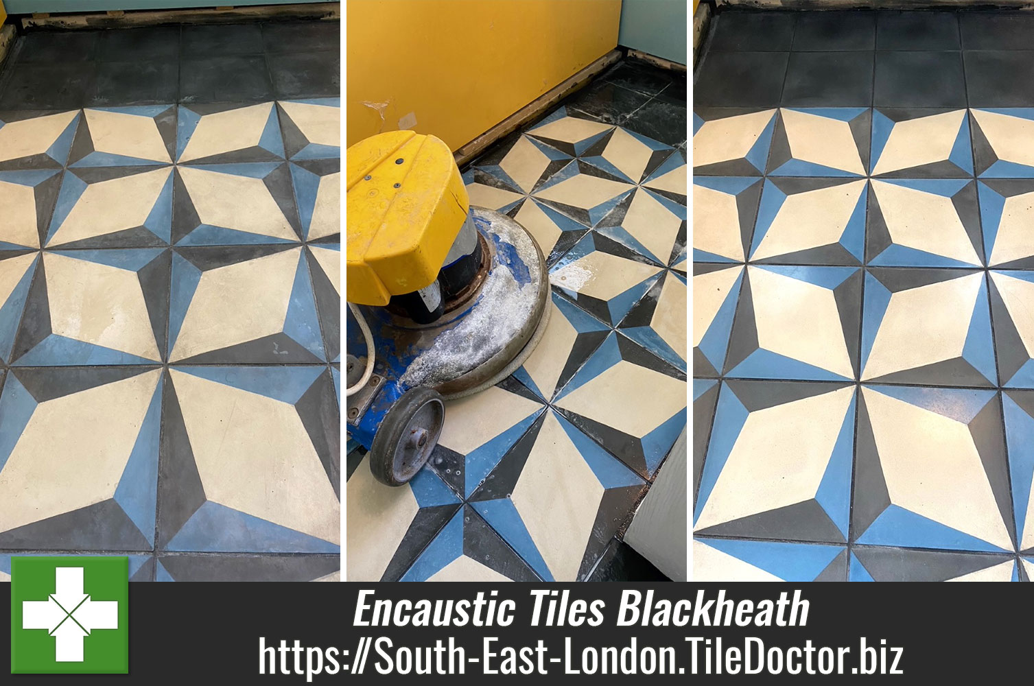 Grout-Stained Encaustic Floor Tiles Renovated in a Blackheath Bathroom ...
